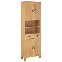 Hochschrank Home Affaire "Oslo", beige (natur gebeizt, gewachst), B:60cm H:177cm T:30cm, Massivholz, Schr&auml;nke, Hochschrank