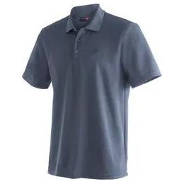 Poloshirt Maier Sports "Ulrich", Herren, Gr. M, grau, 100% Polyester, Rundhals, Shirts, Herren Polo kurzarm, leichtes Shirt, Funktionsshirt mit Kragen Reg Fit