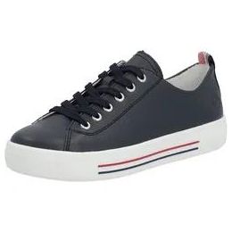 Plateausneaker Remonte, Damen, Gr. 40, blau (nachtblau), Leder, unifarben, Schuhe Plateausneaker, mit herausnehmbarer Einlage, Freizeitschuh, Halbschuh, Schn&uuml;rschuh, Topseller