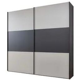 Schwebet&uuml;renschrank Wiemann "Korfu", grau (grau schwarz), B:197,3cm H:236cm T:67cm, Schr&auml;nke, Schwebet&uuml;renschrank, hochwertige Beschl&auml;ge