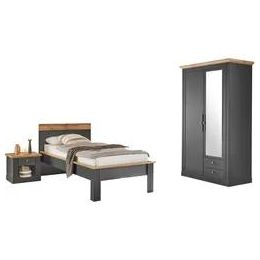 Schlafzimmer-Set OTTO HOME "Westminster", grau, B/H: 90cm x 200cm, Schlafzimmerm&ouml;bel-Sets, beinhaltet 1 Bett, Kleiderschrank 2-t&uuml;rig und 1 Nachtkommode