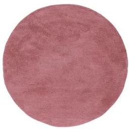 Teppich CarpetFine "Silky", rosa, H:20mm &Oslash;:200cm, Mikropolyester, Teppiche, Teppich, Shaggy, Langflor, uni, besonders weich, handarbeit