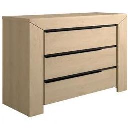 Kombikommode GAMI "Kommode 3 Schubladen", braun (kastanie natur), B:123cm H:80cm T:45cm, Holzwerkstoff, Sideboards, Kombikommode, In 2 Farben erh&auml;ltlich