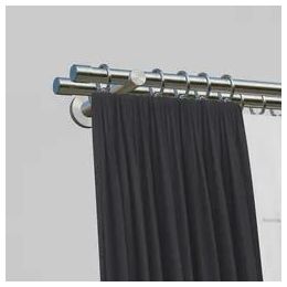 Gardinenstange Indeko "Linz", silber (edelstahlfarben), L:310cm &Oslash;:20mm, Stahl, Gardinenstangen, Komplett-Set inkl. Montagematerial