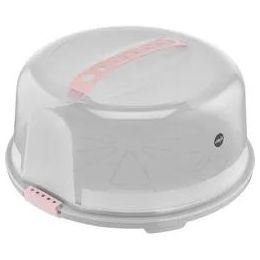 Kuchentransportbox Emsa "K32684 Prep&Bake", rosa (transparent, rosa), B:36,4cm H:17cm L:34,4cm &Oslash;:34cm, Kunststoff, Lebensmittelaufbewahrungsbeh&auml;lter, rund 34 cm, Tragegriff