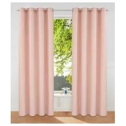 Vorhang OTTO HOME "Raja" Gr. 4, rosa (ros&eacute;), B:140cm H:245cm, Polyester, Recyceltes Material, Gardinen, Blickdichtes Material, Einfache Montage, Pflegeleicht, &Ouml;sen Aufh&auml;ngung
