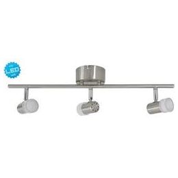 N&auml;ve N&Auml;VE LED Deckenspots "Malaga", silber (silberfarben), 3, &Oslash; 4,5cm H: 15cm, 1 Stk., Leuchten, 3er LED-Wand-u. Deckenspot, stahl-blank, 3xLED warmwei&szlig;, L: 61cm