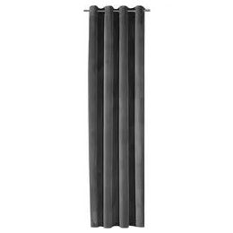 Gardine GERSTER "Fenja" Gr. 1, grau (dunkelgrau), B:140cm H:235cm, Wirkware, Polyester, Gardinen, Gardine, &Ouml;senschal aus Samtstoff