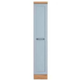 Apothekerschrank KOCHSTATION "KS-Lana", blau (matt hellblau, wotaneiche), B:30cm H:166cm T:60cm, Holzwerkstoff, MDF, Schr&auml;nke, Apothekerschrank, Breite 30 cm
