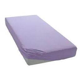 Spannbettlaken bellana "bellana Melone, 100% Baumwolle, Jersey, b&uuml;gelfrei", lila (lavendel), L:200cm, Mako-Jersey, Obermaterial: 100% Baumwolle, Bettlaken, Spannbettlaken, reine Baumwolle, Spannbetttuch f&uuml;r Matratzen bis 25cm H&ouml;he