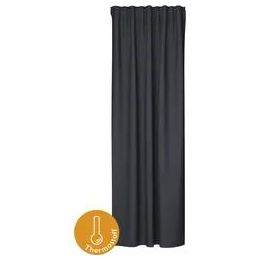 Vorhang HOMING "Silan" Gr. 1, schwarz, B:140cm H:245cm, Polyester, Gardinen, Thermovorhang W&auml;rmevorhang Silan