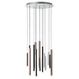 Brilliant Pendelleuchte "Cembalo", braun (braun, kaffee), 16, &Oslash; 55,3cm H: 180cm, 1 Stk., Leuchten, LED H&auml;ngelampe 16flg braun/Kaffee, Pendelleuchte