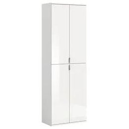 Garderobenschrank Home Affaire "Trondheim, H&ouml;he 193 cm, 4 T&uuml;ren, 9 F&auml;cher, 7 Einlegeb&ouml;den", wei&szlig;, B:61cm H:193cm T:34cm, FSC-zertifizierter Holzwerkstoff, Schr&auml;nke, Garderobenschrank, inkl. ausziehbarer Kleiderstange, Garderobenschrank, Kleiderschrank