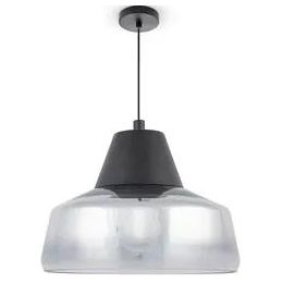 Paco Home Pendelleuchte "DIARA", schwarz, &Oslash; 23,5cm H: 16,9cm, Leuchten, Glas Esszimmer Lampe H&auml;ngeleuchte Modern Vintage Industrial E27, Pendelleuchte