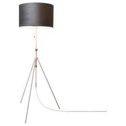 Paco Home Stehlampe "Naomi uni Color", wei&szlig;, H: 176,5cm, Leuchten, Wohnzimmer H&ouml;henverstellbar 121,5 bis 176,5 cm Zugschalter Velour, Stehlampe