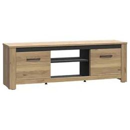 Lowboard FORTE "San CayetanoTV-Board, TV-Schrank", braun (mauvella eiche, cabezone eiche), B:161,4cm H:54,1cm T:42,2cm, Dekorfolie, Holzwerkstoff, Sideboards, Lowboard