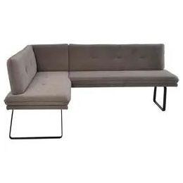 K+w Komfort & Wohnen Eckbank K+W KOMFORT & WOHNEN, braun (hellbraun), B:157cm H:87cm T:207cm, Sitzb&auml;nke, Eckbank, Polstereckbank in Spitzkissenoptik, Sitz und R&uuml;cken gesteppt
