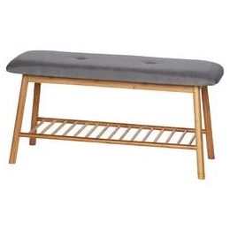 Schuhbank Wenko "Bahari", braun (bank: braun, polster: grau), B:90cm H:45cm T:34cm, Bambus, Polyester, Polyurethan, Sitzb&auml;nke, Schuhbank, BxTxH: 90x34x45 cm, aus Bambus
