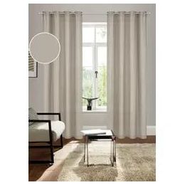 Vorhang Bruno Banani "Lagan" Gr. 3, grau (kitt), B:140cm H:225cm, Polyester, Polyester, Gardinen, 2-er Set, gewebt, Microfaser, versch. Gr&ouml;&szlig;en, einfarbig, Bestseller