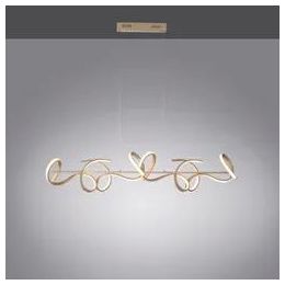 JUST LIGHT Pendelleuchte "CURLS", gold (messingfarben matt), 4, 1 Stk., Leuchten, LED, dimmbar, Simply Dim, Memory, nach Trennung vom Netz, Pendelleuchte