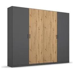 Dreht&uuml;renschrank Rauch "Miro", grau (graumetallic, eiche artisan), B:226cm H:210cm T:54cm, Holzwerkstoff, Schr&auml;nke, Dreht&uuml;renschrank, moderner Farbmix, Breiten 181-226, H&ouml;he 210 cm MADE IN GERMANY