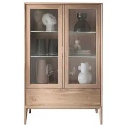 Vitrine Home Affaire "Koda", braun (natur), B:89,8cm H:139,5cm T:41,5cm, Schr&auml;nke, Vitrine, inklusive Beleuchtung, verstellbare Glasb&ouml;den