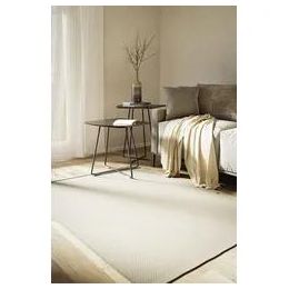 Wollteppich "WOOLY DREAM", beige (naturwei&szlig;), B:240cm H:10mm L:290cm, Wolle, MyFlair M&Ouml;BEL & ACCESSOIRES, Teppiche, handgewebter Wendeteppich, Uni Farben, reine Wolle, Wohnzimmer
