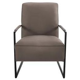 K+w Komfort & Wohnen Cocktailsessel K+W KOMFORT & WOHNEN, braun (coffee), B:62cm H:77cm T:83cm, Sessel, Cocktailsessel, mit bezogenen Armlehnen, Gestell in Metall schwarz Struktur