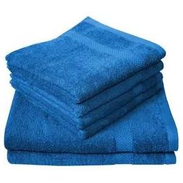 Handtuch Set Dyckhoff "Planet", blau, 6 Stk., Frottier, Frottier, Obermaterial: 100% Baumwolle, Handtuch-Sets, 4 Handt&uuml;cher (50x100cm), 2 Duscht&uuml;cher (70x140cm)