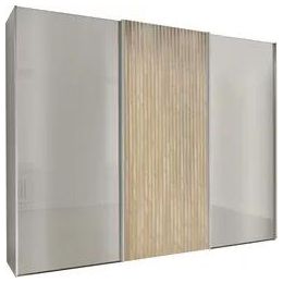 Schwebet&uuml;renschrank Wiemann "Denver", beige (champagner, dekor), B:295,2cm H:217cm T:67cm, Floatglas, Holzwerkstoff, Schr&auml;nke, Schwebet&uuml;renschrank, hochwertige Beschl&auml;ge
