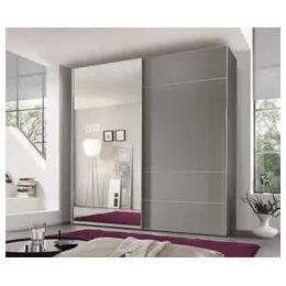 Schwebet&uuml;renschrank STAUD "Sonate Lucca mit Spiegel, Made in Germany", saphierglas, B:200cm H:240cm T:68cm, Holzwerkstoff, Schr&auml;nke, Schwebet&uuml;renschrank, Mit vier verschiedenen Ausstattungsvarianten