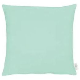 Dekokissen Apelt "4362 Rips Uni" Gr. 2, blau (t&uuml;rkis, unifarben), B:49cm L:49cm, Obermaterial: 60% Polyester, 40% Baumwolle, Dekokissen_Sitzkissen_Kissenh&uuml;llen, Wasser- und Schmutzabweisend