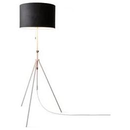 Paco Home Stehlampe "Naomi uni Color", wei&szlig;, H: 176,5cm, Leuchten, Wohnzimmer H&ouml;henverstellbar 121,5 bis 176,5 cm Zugschalter Velour, Stehlampe