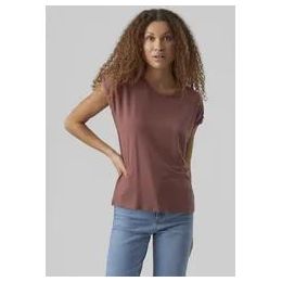 V&eacute;ro Moda Rundhalsshirt VERO MODA "VMAVA PLAIN SS TOP GAJRS NOOS", Damen, Gr. L, bunt (rose braun), Jersey, Obermaterial: 95% Lyocell (TENCELTM), 5% Elasthan, unifarben, regular fit normal, Rundhals, Shirts Rundhalsshirt, Materialmix, regular fit