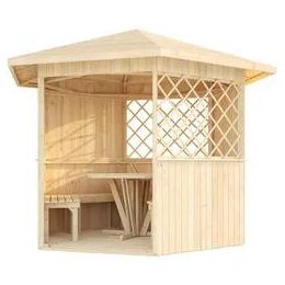 Pavillon Weka "233 "Alles dabei", beige, B/H/T: 283cm x 327cm, Pavillons, 18 mm Massivholzboden, Topseller