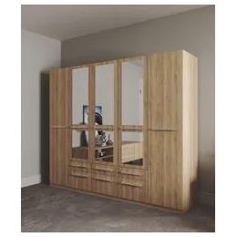 Kleiderschrank Priess "Schrank Garderobe W&auml;scheschrank Barcelona in 5 Breiten", braun (eichefarben artisan), B:230cm H:193cm T:54cm, Holzwerkstoff, Schr&auml;nke, Kleiderschrank, viel Stauraum, ger&auml;umige Schubk&auml;sten, mit Spiegel, MADE IN GERMANY