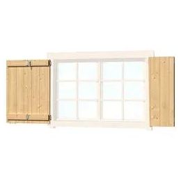 Fensterladen Lasita Maja, beige (natur), B:129cm H:88cm T:3cm, Massivholz, Fensterl&auml;den