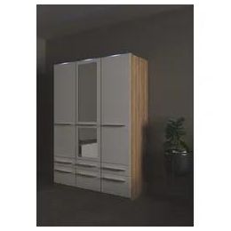 Kleiderschrank Priess "Schrank Garderobe W&auml;scheschrank Barcelona in 5 Breiten", wei&szlig; (eichefarben artisan, wei&szlig;), B:140cm H:193cm T:54cm, Holzwerkstoff, Schr&auml;nke, Kleiderschrank, viel Stauraum, ger&auml;umige Schubk&auml;sten, mit Spiegel, MADE IN GERMANY