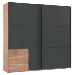 Schwebet&uuml;renschrank wimex "Level by fresh to go", grau (plankeneichefarben, graphit), B:250cm H:236cm T:65cm, Schr&auml;nke, Schwebet&uuml;renschrank