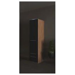 Kleiderschrank Priess "Schrank Garderobe W&auml;scheschrank Barcelona in 5 Breiten", braun (eichefarben artisan, schwarz), B:48cm H:193cm T:54cm, Holzwerkstoff, Schr&auml;nke, Kleiderschrank, viel Stauraum, ger&auml;umige Schubk&auml;sten, mit Spiegel, MADE IN GERMANY