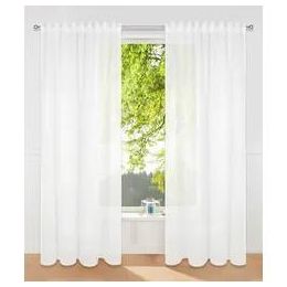 Gardine OTTO HOME "Dolly" Gr. 4, beige (naturwei&szlig;), B:140cm H:245cm, Polyester, Polyester, Gardinen, Gardine, transparent, glatt, gewebt