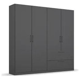Dreht&uuml;renschrank OTTO HOME "Kleiderschrank Schrank Garderobe W&auml;scheschrank CHALLENGER", grau (graumetallic), B:181cm H:210cm T:54cm, Holzwerkstoff, Schr&auml;nke, Dreht&uuml;renschrank, Metallgriffe in Graumetallic und ger&auml;umige Schubladen MADE IN GERMANY