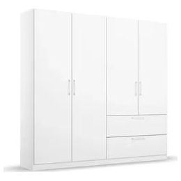 Dreht&uuml;renschrank OTTO HOME "Kleiderschrank Schrank Garderobe W&auml;scheschrank CHALLENGER", wei&szlig; (alpinwei&szlig;), B:181cm H:210cm T:54cm, Holzwerkstoff, Schr&auml;nke, Dreht&uuml;renschrank, Metallgriffe in Graumetallic und ger&auml;umige Schubladen MADE IN GERMANY