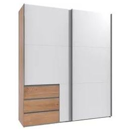 Schwebet&uuml;renschrank wimex "Level by fresh to go", wei&szlig; (plankeneichefarben, wei&szlig;), B:200cm H:236cm T:65cm, Schr&auml;nke, Schwebet&uuml;renschrank