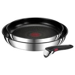 Pfannen-Set Tefal "Ingenio Preference, Pfannenset abnehmbarer Griff, Antihaftversiegelung", schwarz (edelstahl, schwarz), &Oslash;:26cm, Pfannen, stapelbar, platzsparend, einfache Reinigung, Induktion, L97390