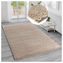 Hochflor-Teppich Bruno Banani "Shaggy Soft" Gr. 4, beige, B:160cm H:30mm L:230cm, Kunstfaser, Teppiche, gewebt, Uni Farben, besonders weich und kuschelig, Kundenliebling
