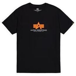 T-Shirt Alpha Industries "Basic T-Shirt BL Rubber", Herren, Gr. XL, schwarz, Obermaterial: 90% Baumwolle, 10% Polyester, Shirts T-Shirt