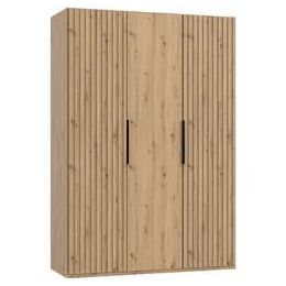 Dreht&uuml;renschrank wimex "Andorra by fresh to go", braun (artisan eiche nachbildung, akustikpaneel optik artisan eiche nachbildung), B:150cm H:216cm T:58cm, Holzwerkstoff, Schr&auml;nke, Dreht&uuml;renschrank, Mit 3D-Leisten f&uuml;r Akustikpaneel-Optik