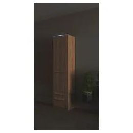 Kleiderschrank Priess "Schrank Garderobe W&auml;scheschrank Barcelona in 5 Breiten", braun (eichefarben artisan), B:48cm H:193cm T:36cm, Holzwerkstoff, Schr&auml;nke, Kleiderschrank, viel Stauraum, ger&auml;umige Schubk&auml;sten, mit Spiegel, MADE IN GERMANY