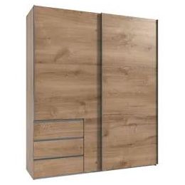 Schwebet&uuml;renschrank wimex "Level by fresh to go", braun (plankeneichefarben), B:200cm H:236cm T:65cm, Schr&auml;nke, Schwebet&uuml;renschrank